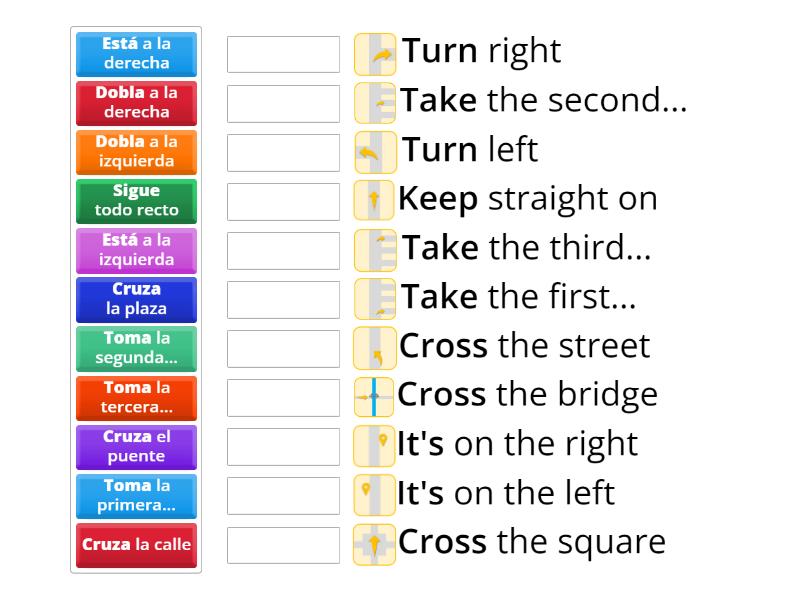 Las Direcciones - Directions - Une las parejas