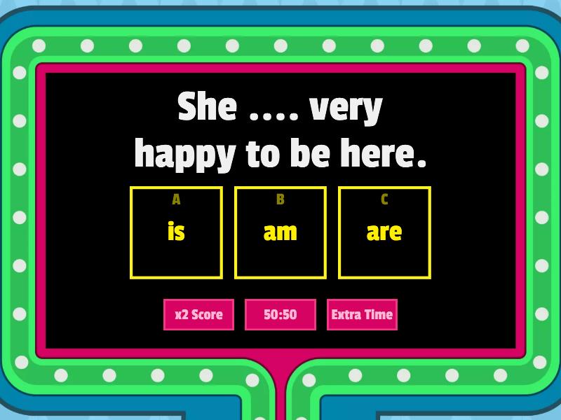 Present Simple - Verb to be - Gameshow quiz