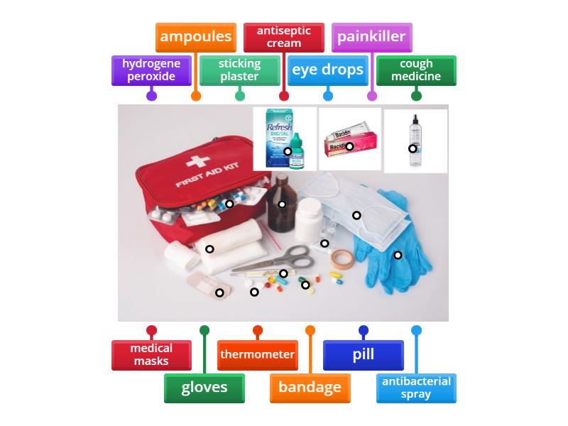 6.1. First aid kit - Labelled diagram