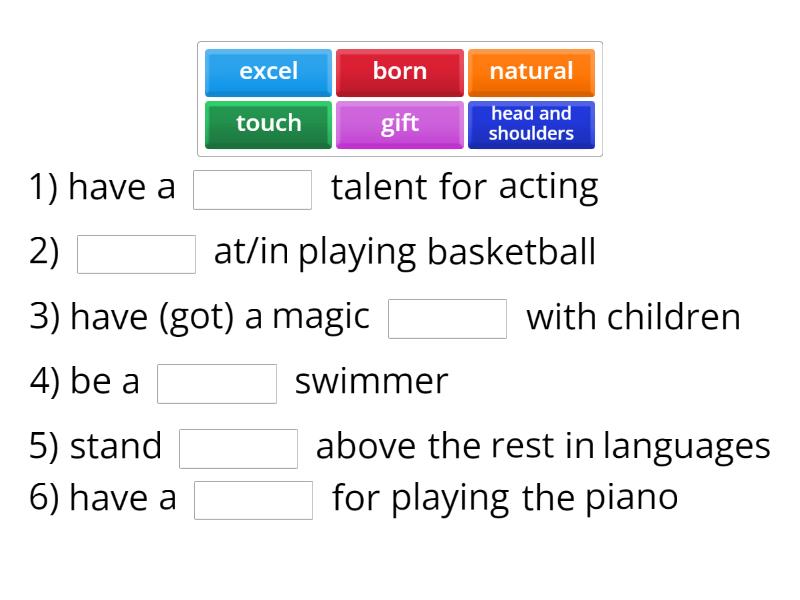 Talents - Complete the sentence