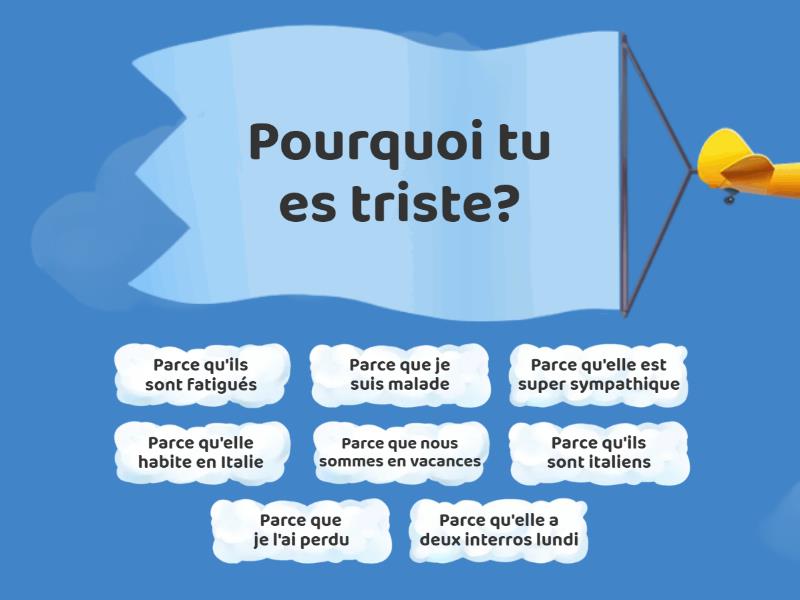 Pourquoi/parce que - Find the match