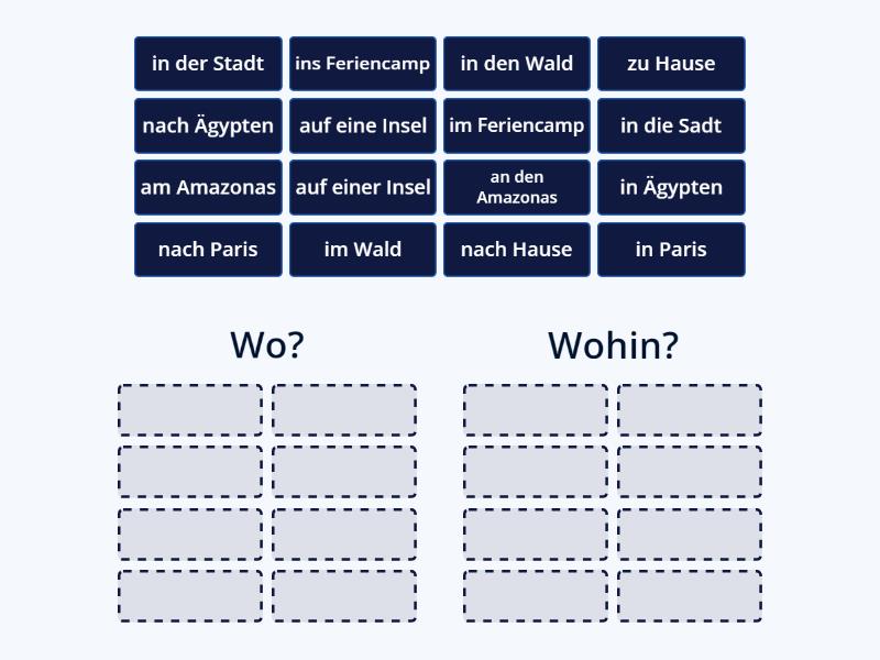 Lektion 17_Wo? Wohin? - Group sort