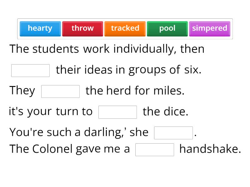 Word families (practise) - Complete the sentence