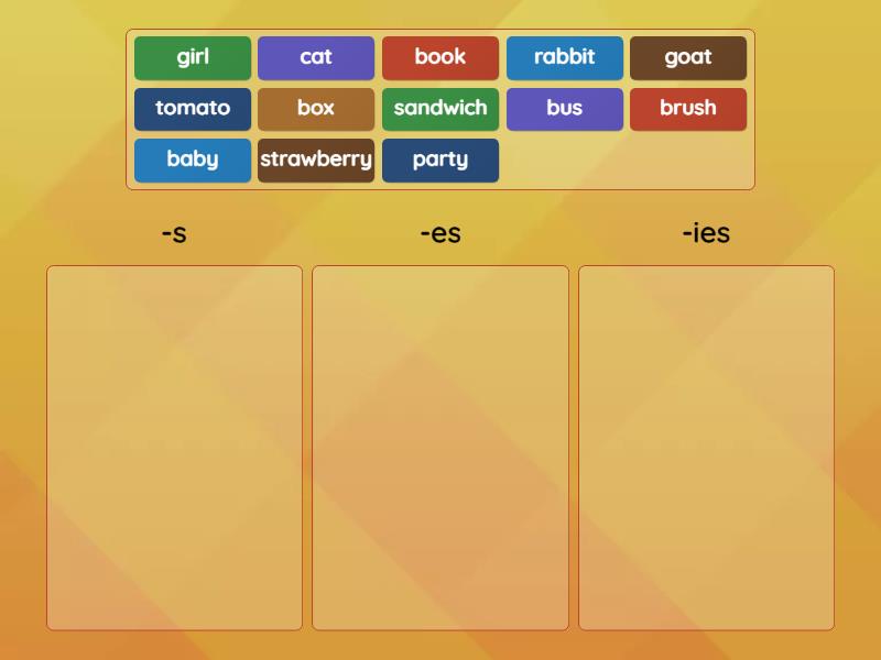 Regular plurals: Categories - Categorize