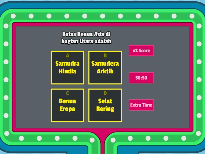 letak dan luas Benua Asia dan Benua lainnya - Gameshow quiz