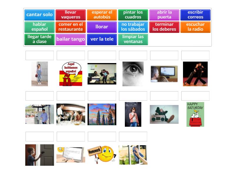 Verbos - Presente regular - Match up
