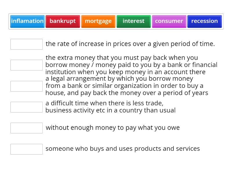 Money Vocab - Match up