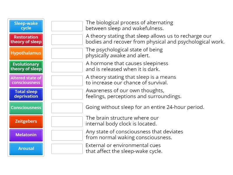 Human consciousness and sleep - Match up