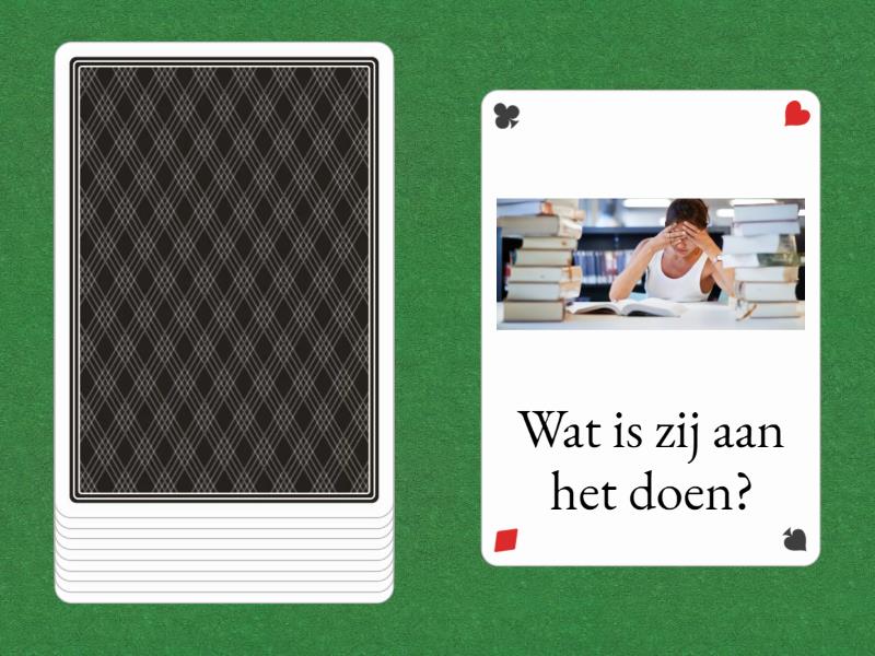 B1 vragen positiewerkwoorden en aan + het + infinitief - Speaking cards
