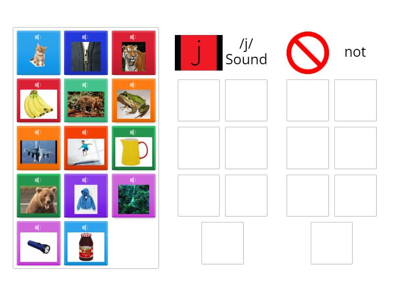 1st grade Letter J Sound - Group sort