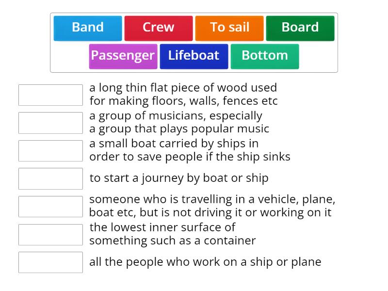 The titanic vocabulary - Match up
