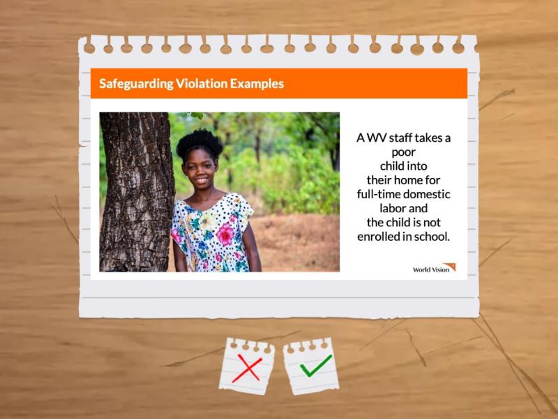 Safeguarding Violation Examples - Flash cards