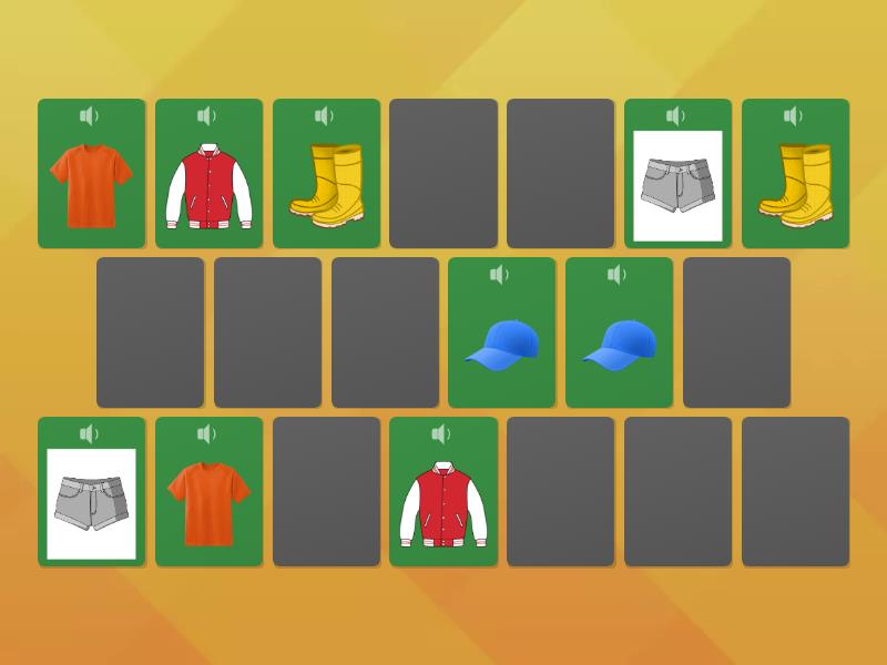 Memory Game (clothes) voiced - Matching pairs