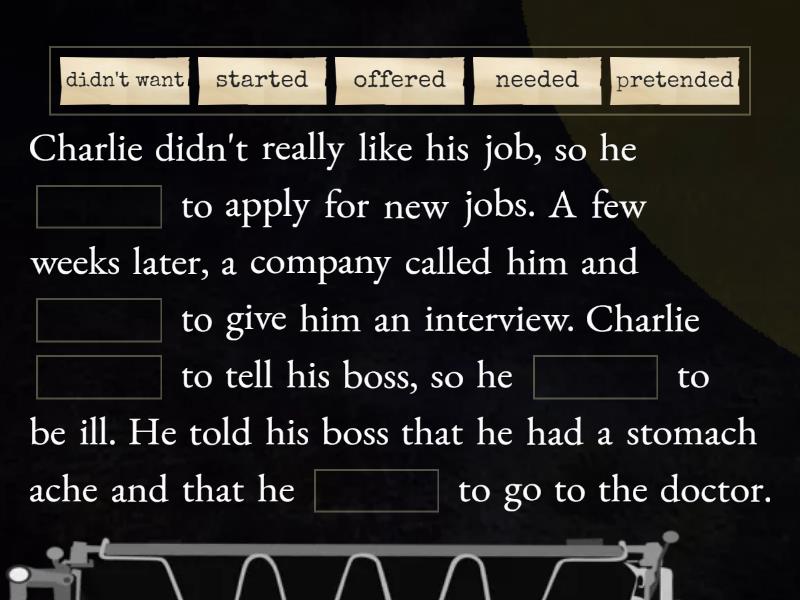 A lesson for Charlie - Complete the sentence