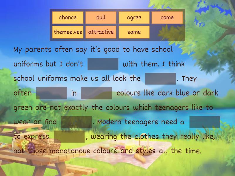 OGE School uniform - Complete the sentence