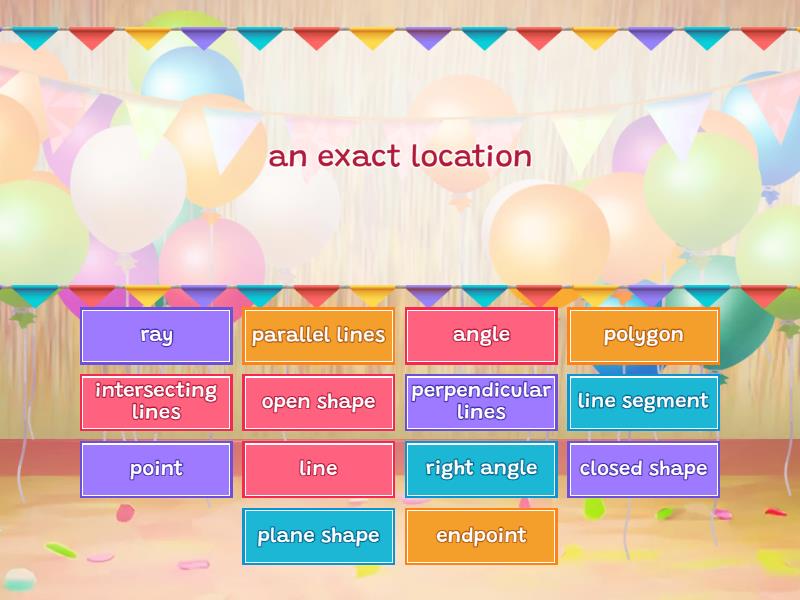 Geometry Vocabulary practice 1 - Find the match