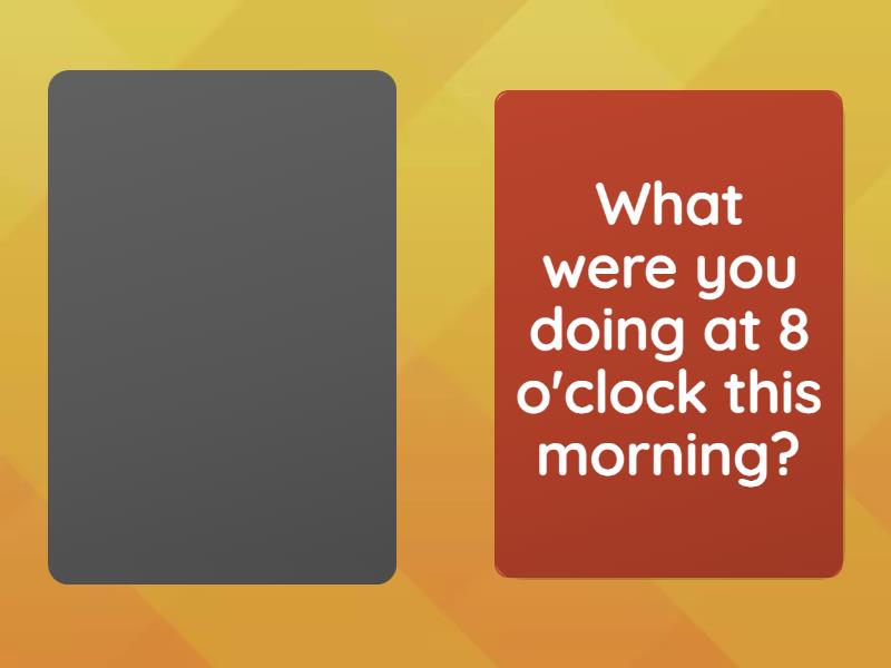 Roadmap A2+ unit 8A Past continuous warm-up - Speaking cards