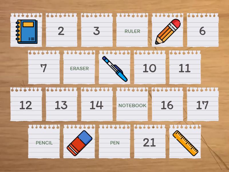 SCHOOL SUPPLIES MEMORY GAME - Combine os pares