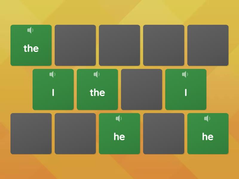 Tricky words phase 2 - Matching pairs