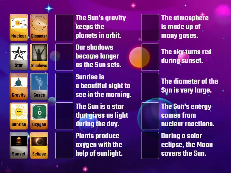 ACT Sun A1 Example Sentences - Match up