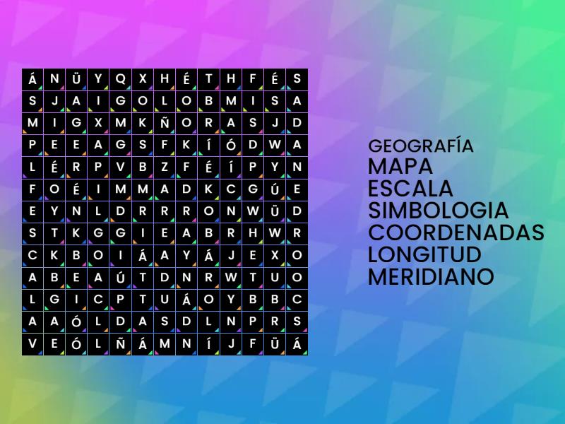 GEOGRAFIA - Wordsearch