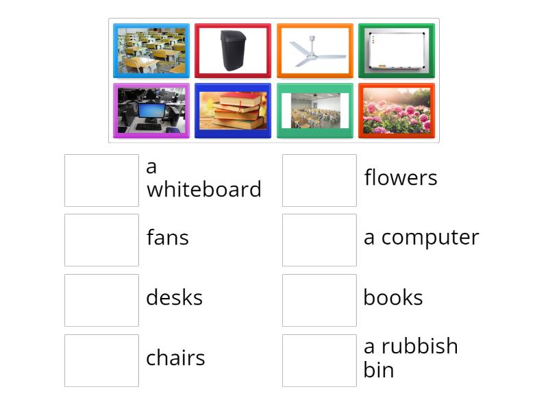 Unit 1 Objects at school - Une las parejas