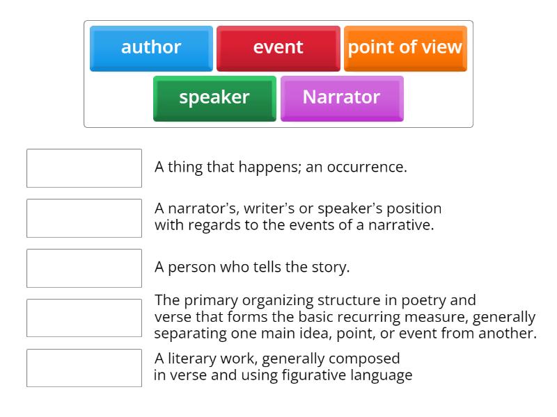 Point of View Vocabulary - Match up