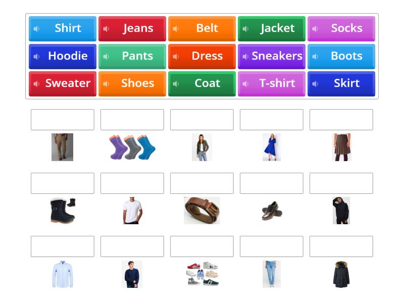 Clothing Items - Match up