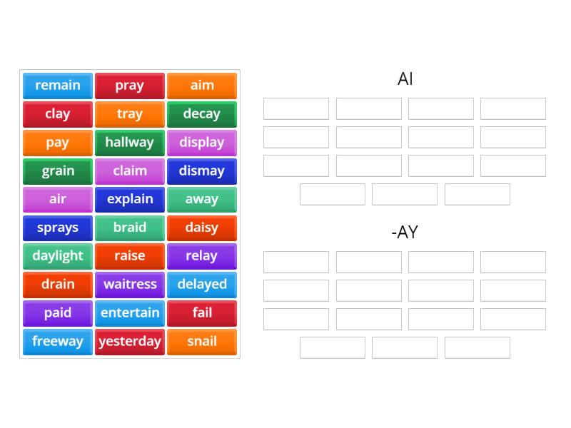 AI AY Word Sort - Group sort