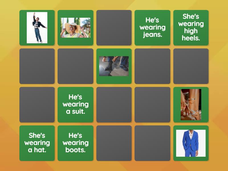 What is he/she wearing? - Matching pairs
