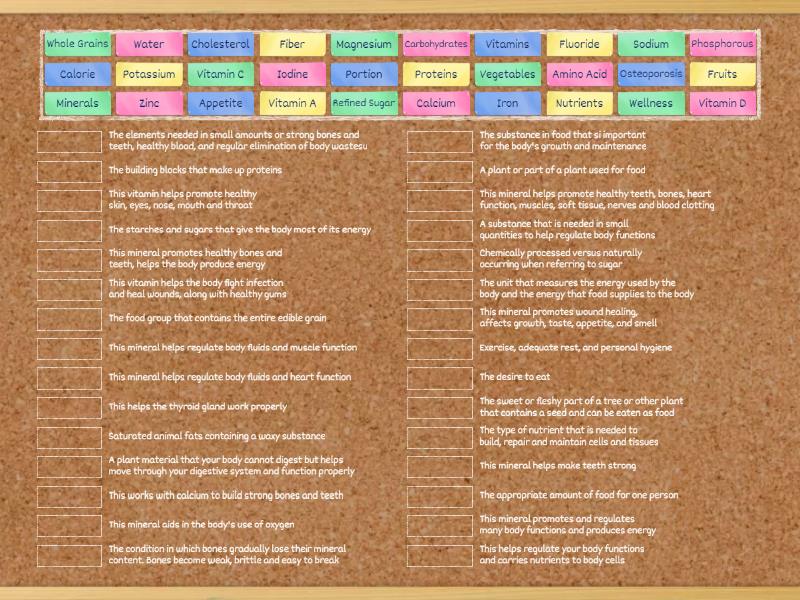 Nutrition & Wellness - Match up