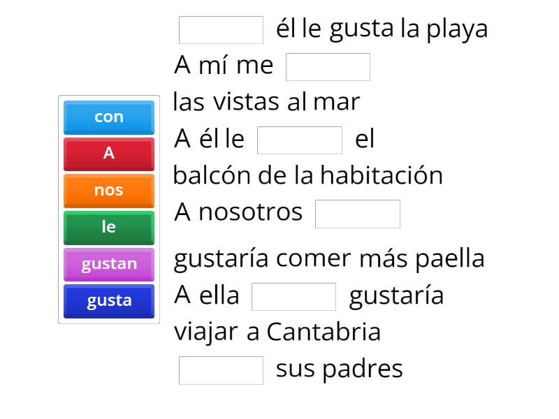 Verbo gustar 2 - Complete the sentence