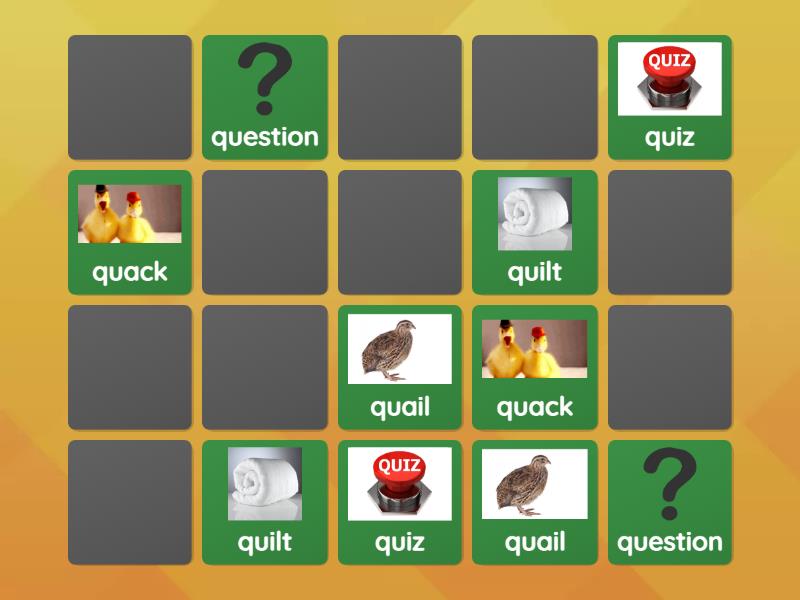 qu words - Matching pairs