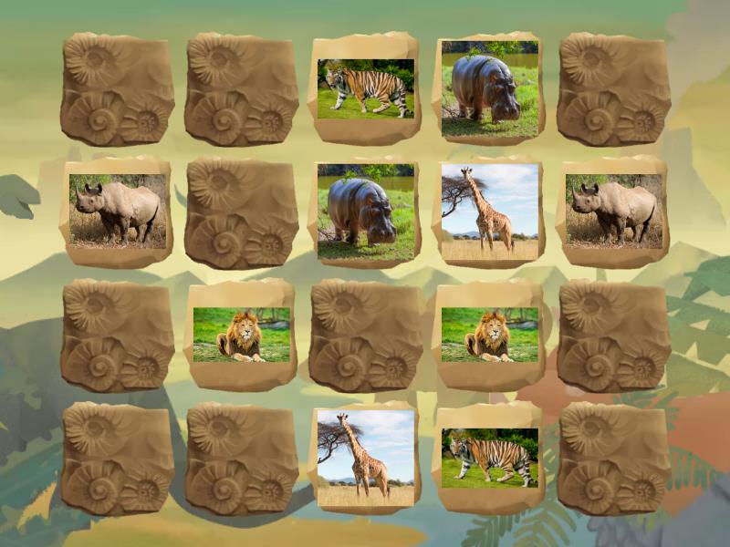Pair the safari animals - Matching pairs