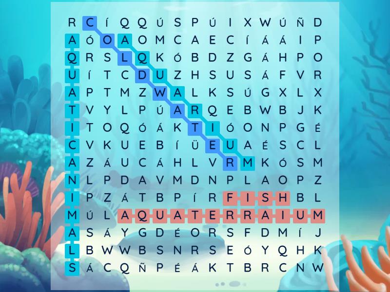 the aquarium - Wordsearch