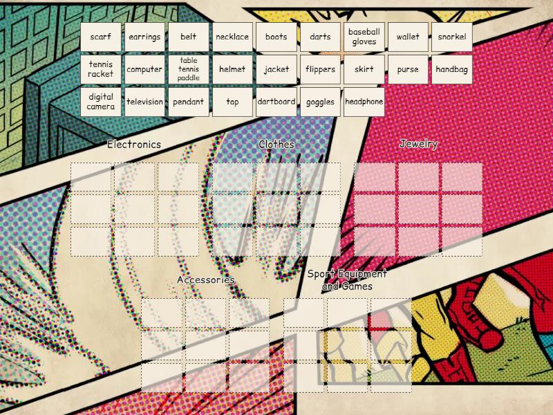 Unit 4: Going Shopping Vocabulary - Group sort