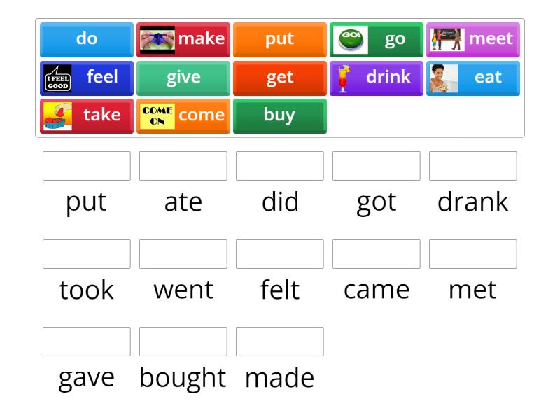 go getter 2 irregular verbs practice - Match up