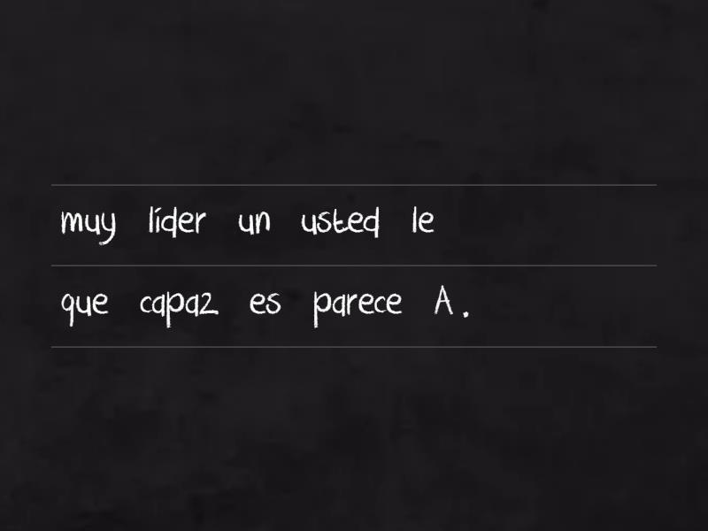 Verbo parecer como valoración - Reordenar