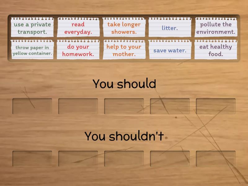 Should /Should'nt - Group sort