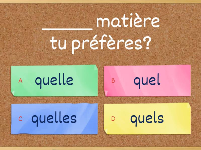 Quel, quelle, quels ou quelles ? - Cuestionario