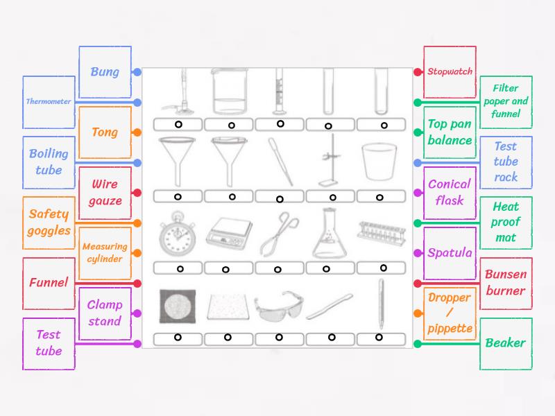 Science lab equipment - Labelled diagram