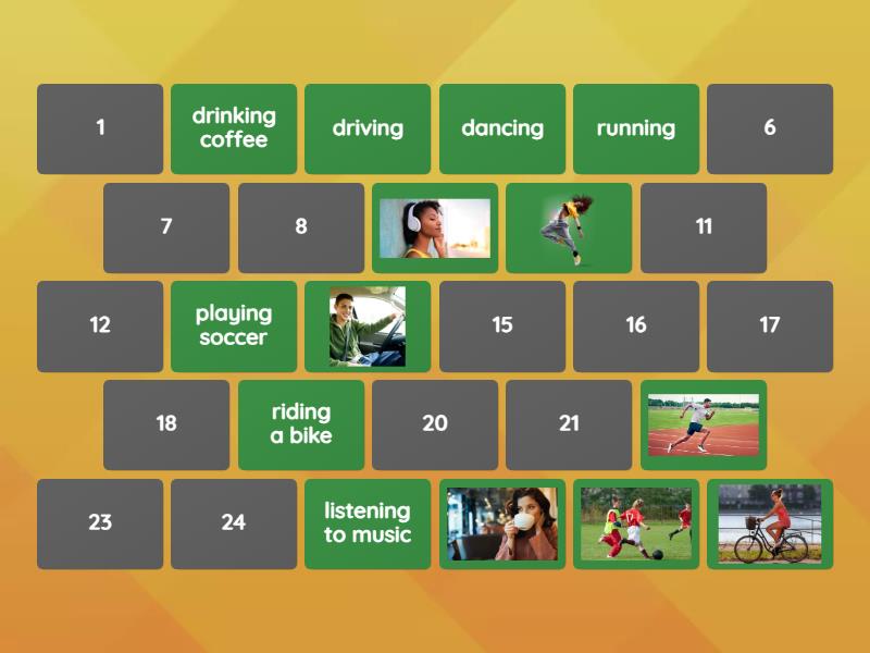 IC Intro - Unit 4 - present continuous verbs - - Matching pairs