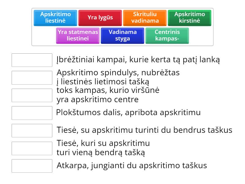 Apskritimo geometrija - Match up