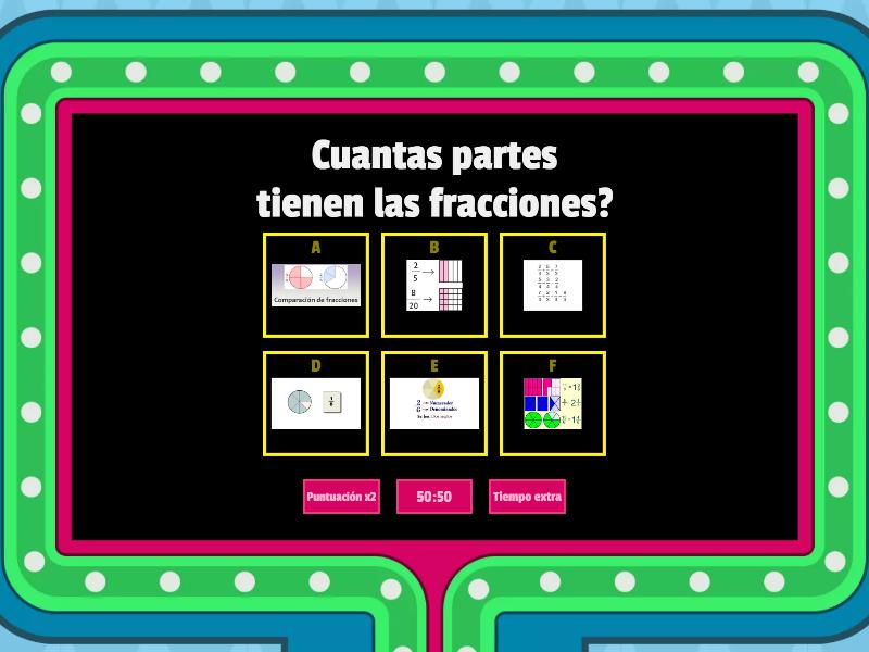 Las fracciones - Gameshow quiz
