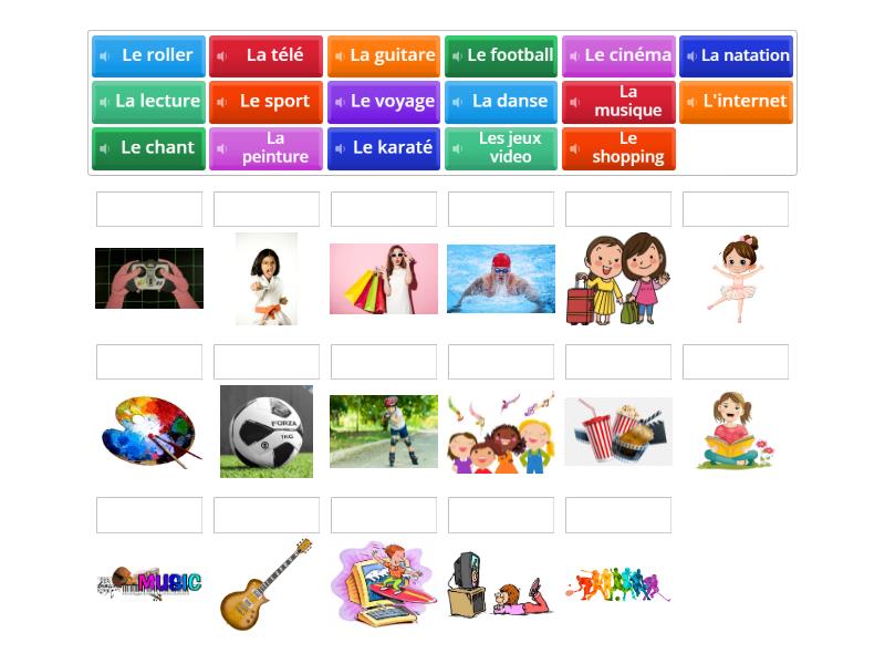 Mes loisirs (2eme primaire) - Match up
