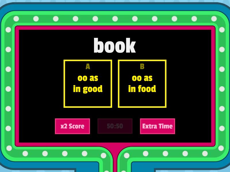 two sounds of oo sort - Gameshow quiz