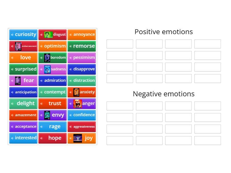 Emotions (sorting) - Group sort