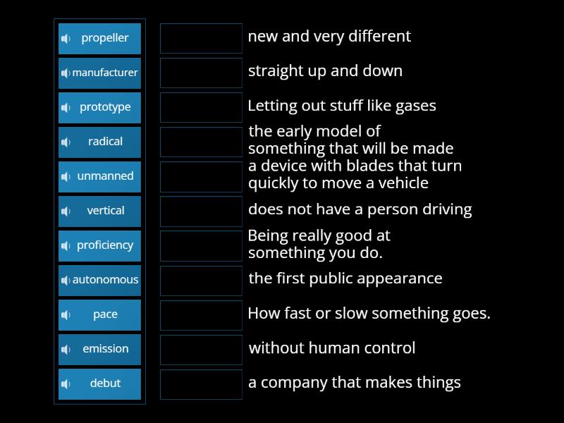 ACT001 Vocabulary A2 - Match up