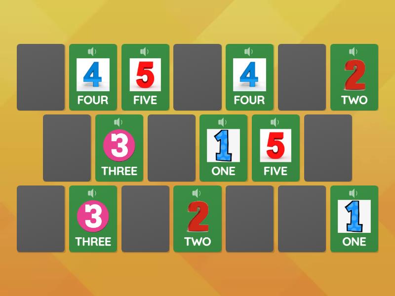 : NUMBERS 1 TO 10 - Matching pairs