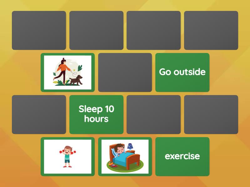 healthy habits - Matching pairs